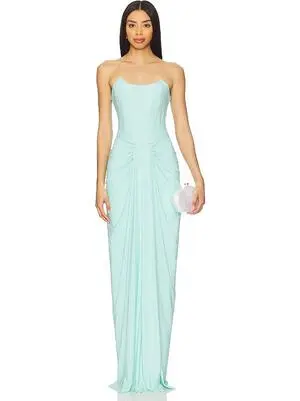 DEME BY GABRIELLA Pearl Gown - Green