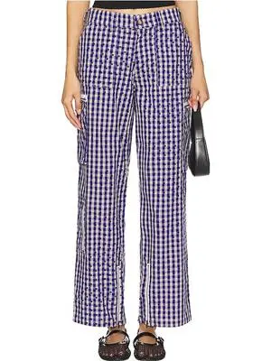 GUIZIO Adrian Gingham Pant - Blue