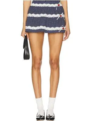 GUIZIO Simone Mini Skirt - Navy & White