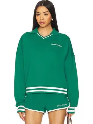 FAVORITE DAUGHTER Ivy League Rugby Sweater - Emerald