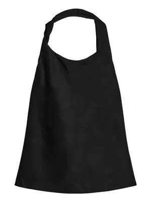 Cos Twist-detail Linen-blend Top - Black