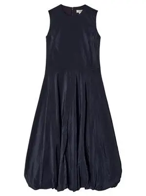 Cos Sleeveless Bubble-Hem Midi Dress Blue