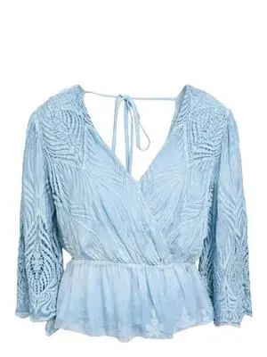 Guess Viscose And Silk Top - Blue