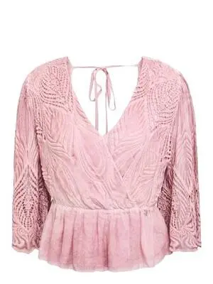Guess Viscose And Silk Top - Pink