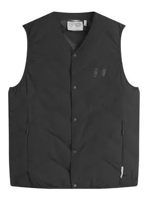 PURPLE MOUNTAIN OBSERVATORY Waves Quilted Gilet - Black
