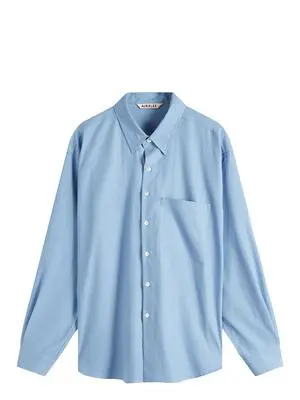 Auralee Washed Finx Twill Big Shirt - Blue