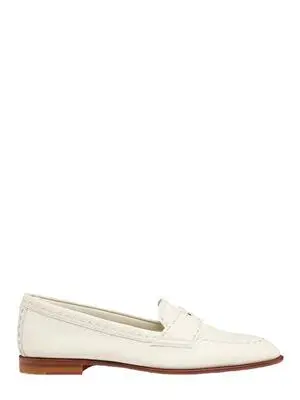 Santoni Leather Penny Loafer - White