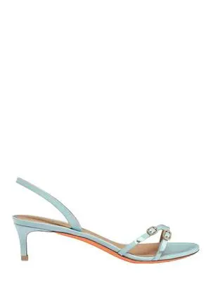 Santoni Patent Leather Mid-heel Sandals - Blue