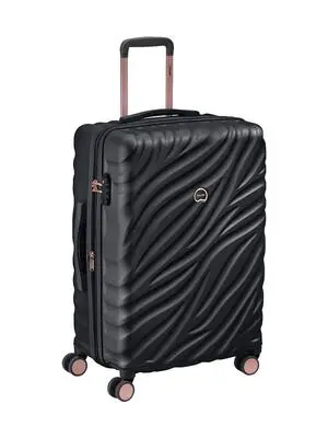 DELSEY PARIS Alexis Hardside 25-inch Checked Expandable Spinner Luggage - Black/rose Gold