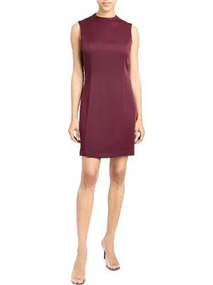 Santorelli Amina Mock Neck Shift Dress - Burgundy