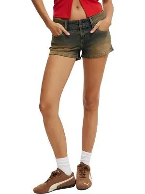 COTTON ON Micro Low Denim Shorts Rusty Blue