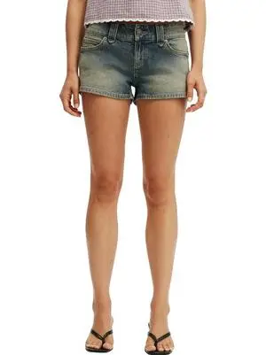 COTTON ON Micro Low Denim Short Sandstorm Blue