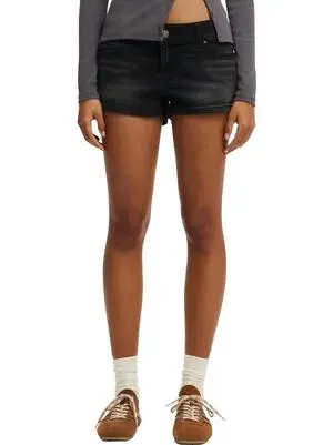COTTON ON Micro Low Denim Short Y2k Washed Black