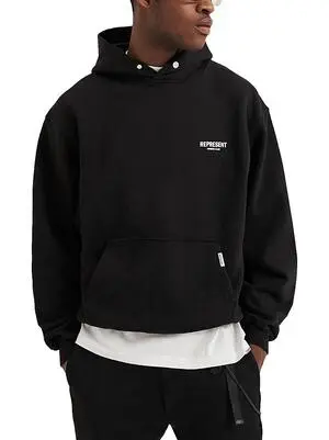 REPRESENT Owners Club Oversized Pullover Hoodie - Black