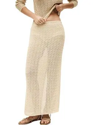 Ba&sh Ba & Sh Jupe Prettie Crochet Maxi Skirt Vanilla