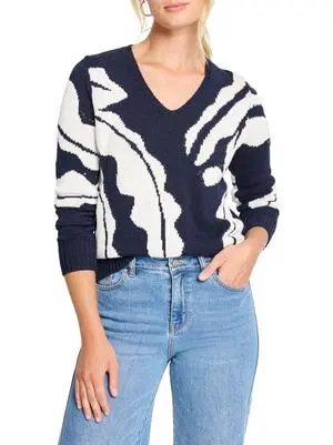 NIC+ZOE NIC+ZOE Shadow Reef Sweater Indigo Multi