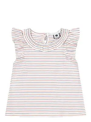 Busy Bees Colette Flutter Sleeve Top - Red White Blue Stripe