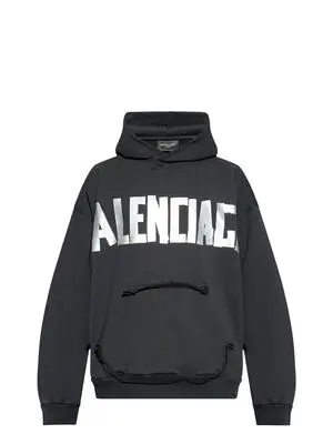 Balenciaga Ripped Pocket Hoodie - Black