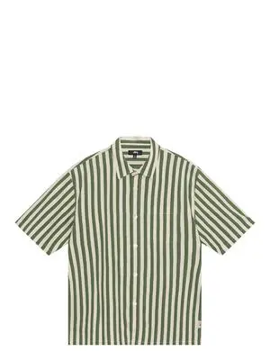 StÜssy Striped Boxy Flat Hem Shirt - Multicolor