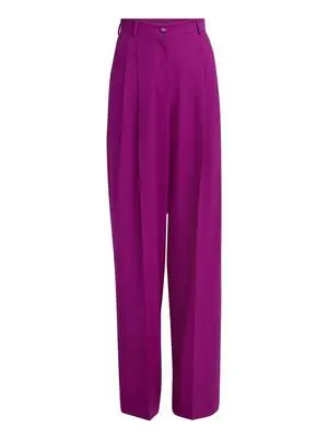 Dolce & Gabbana Double-pleated Wool Pants - Pink