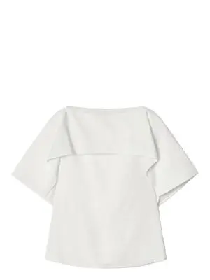 Cos Draped Cotton Top - White