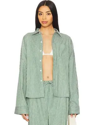 WeWoreWhat Cropped Button-front Shirt - Fern Multi
