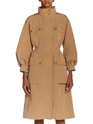 Moncler Nantes Cinched Waist Parka - Dark Beige