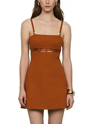 AMUR Rei Twill Mini Dress - River Rock