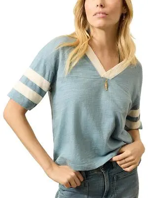 Faherty Brand Sunwashed Varsity Tee - Blue Varsity
