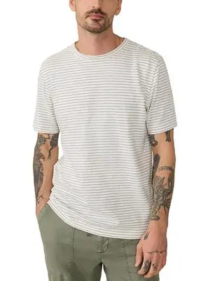 Faherty Brand Sunwashed Tee - Cream Flint Stripe