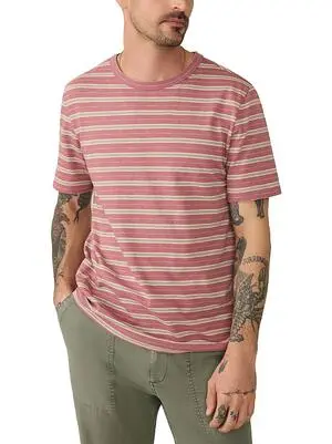 Faherty Brand Sunwashed Tee - Red Reef Stripe