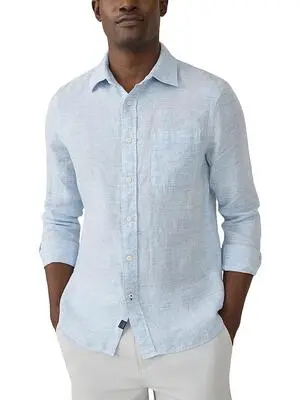 Faherty Brand Laguna Linen Shirt - Light Blue Melange