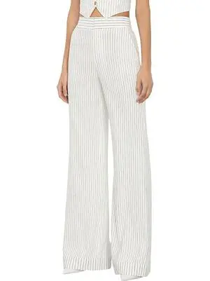 Alice + Olivia Dylan High-rise Wide-leg Pants - Pink Black White