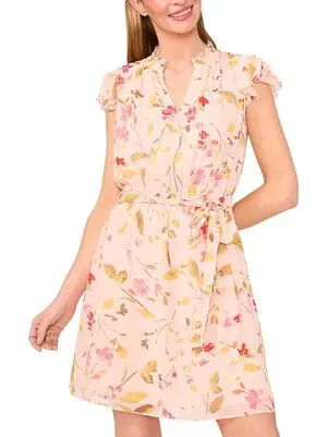 CECE DUPRAZ Scalloped Trim Dress - Sugar Peach