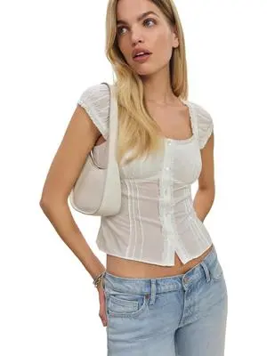 REFORMATION Alabama Top - Ivory