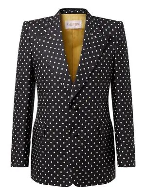 Valentino Garavani Polka-dot Silk Blazer - Black