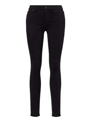 7 For All Mankind Mid-rise Skinny Jeans - Black