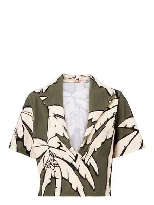 Johanna Ortiz Cropped Printed Shirt - Green