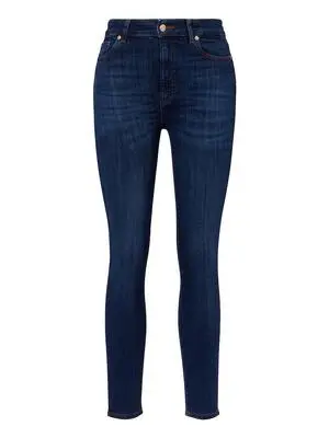 7 For All Mankind Aubrey High-rise Cropped Jeans - Blue
