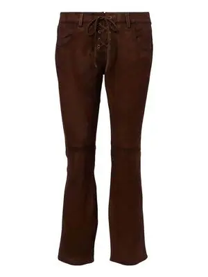 Isabel Marant Étoile Vanel Lace-up Suede Pants - Brown