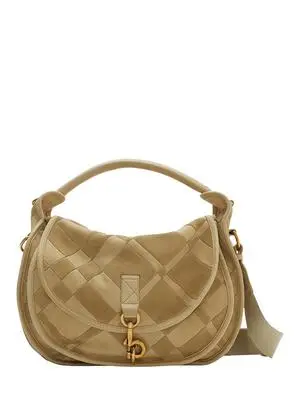 Burberry Clip Patchwork Suede Messenger Bag - Sandstorm