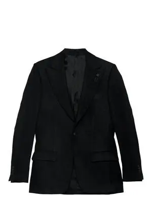LARDINI Linen Blazer - Black