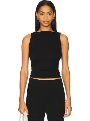 Enza Costa Silk Knit Sleeveless Top - Black