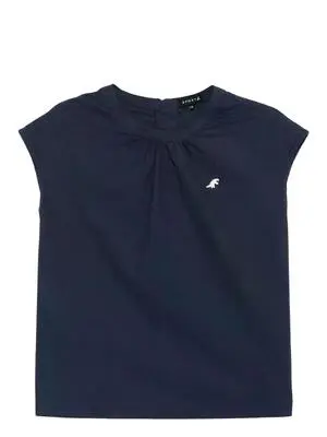 AGNES B. Dino Poplin Top - Blue