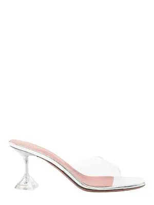 Amina Muaddi 70mm Lupita Glass Sandals - White