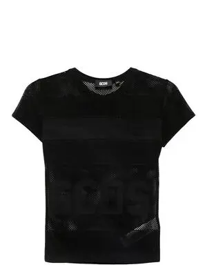Gcds Logo Net T-shirt - Black