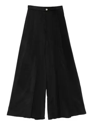 FORTE_FORTE Semi-sheer Palazzo Trousers - Black