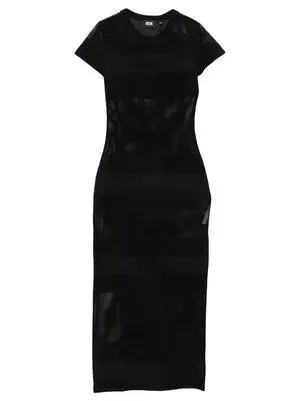 Gcds Logo Net Maxi Dress - Black