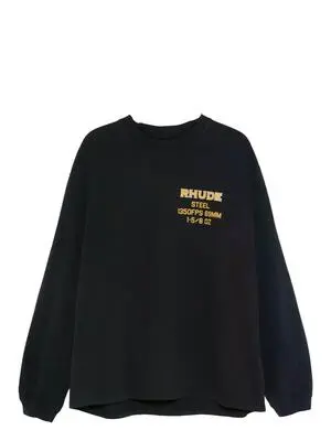 Rhude Text-print Long-sleeve T-shirt - Black