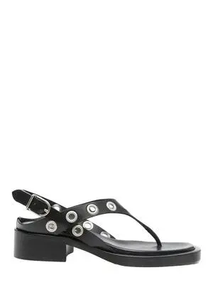 DURAZZI MILANO Eyelet Detail Sandals - Black